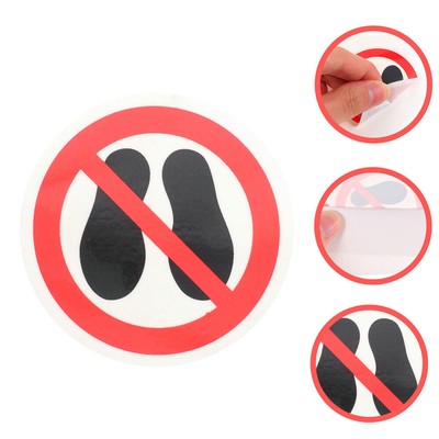 No Step Here Warning Decal Round Sticker Do Not Step Sign Warning ...