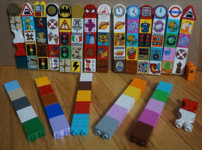 Lego DUPLO 1 x 2 x 2 Printed Shaped Plain Specialty Brick You Choose ...