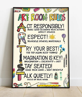 Art Room Rules Poster, Education Learning Posters, Back To School ...