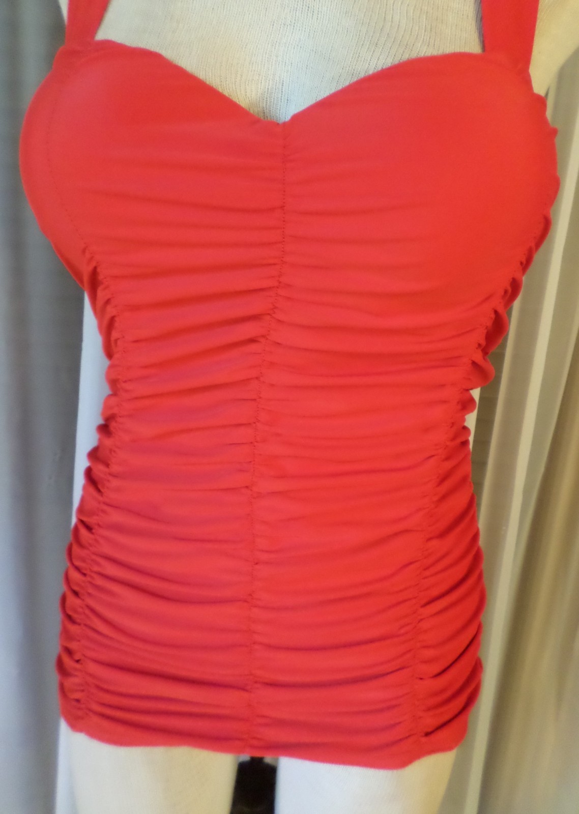 NEW One 1 Piece XXXL Red Swim Dress Bathing Suit Lady Red Underwire 22 ...