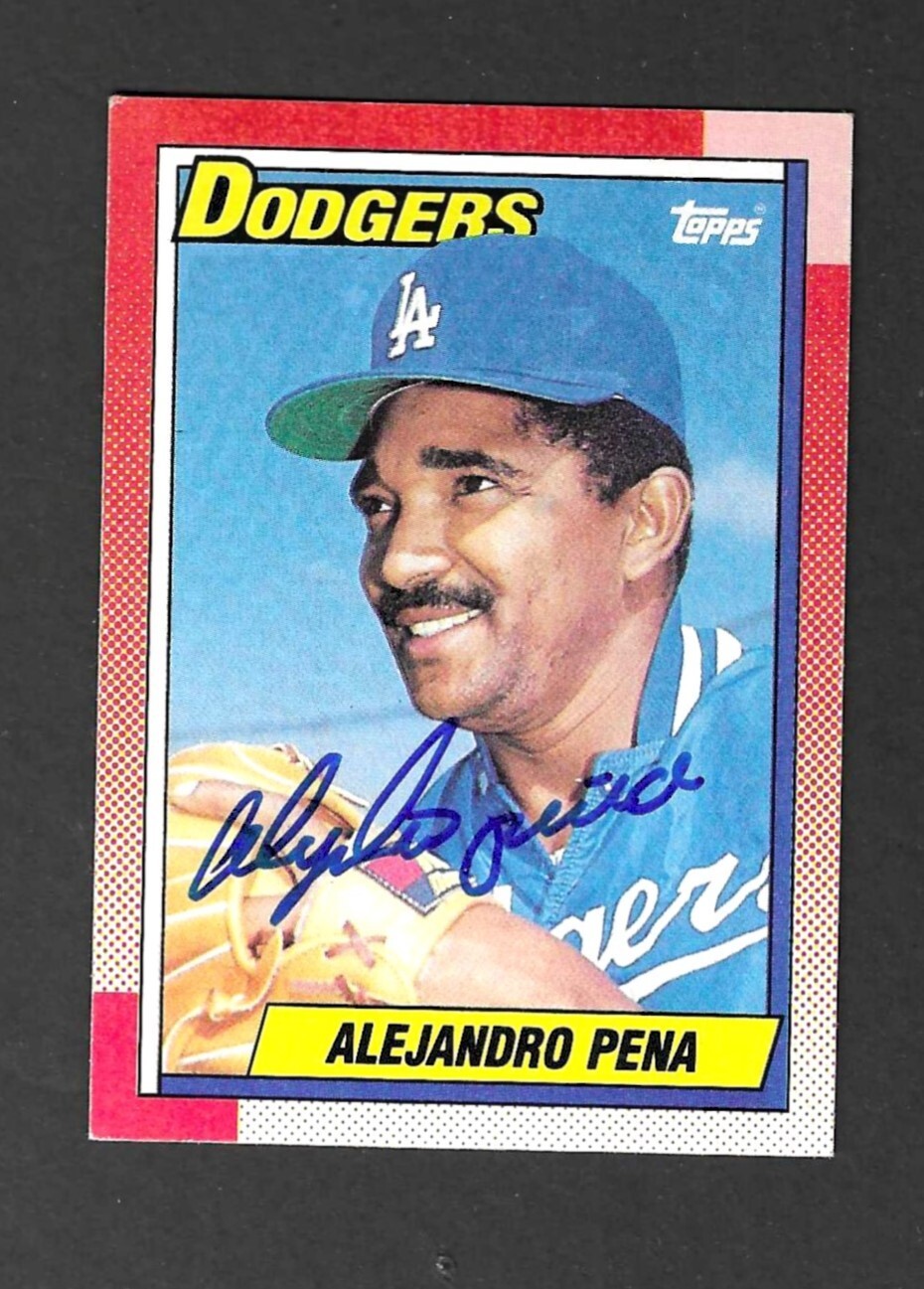 ALEJANDRO PENA Los Angeles Dodgers Signed Autographed 1990 Topps ...