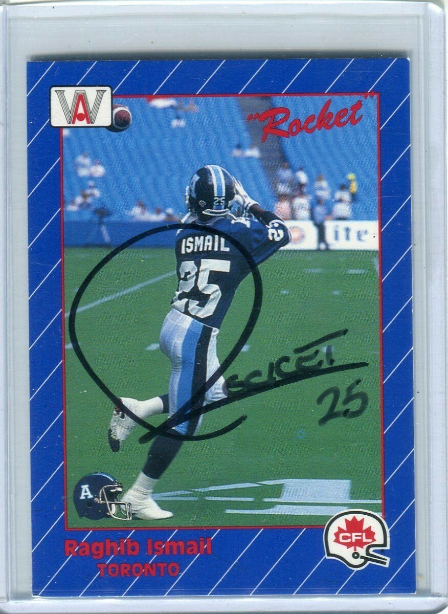Raghib Rocket Ismail Signed 1991 AW Sports CFL Card #110 Notre Dame | eBay