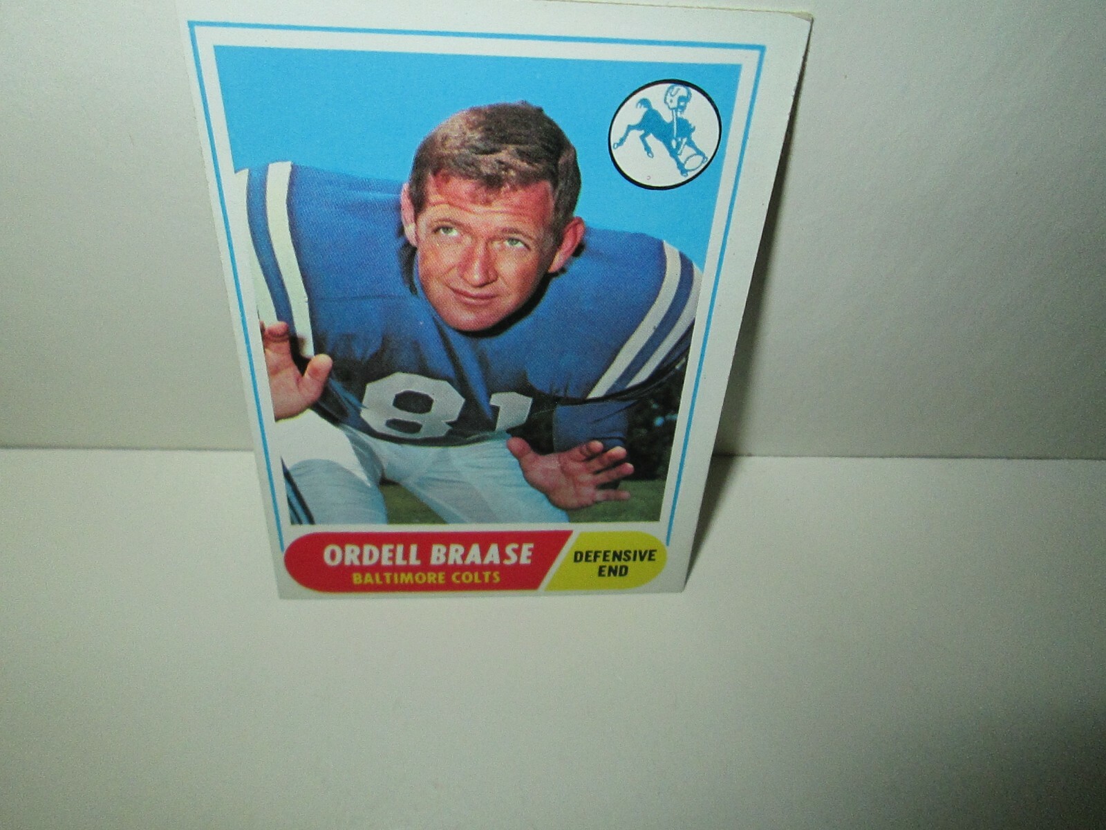 ORDELL BRAASE 1968 FOOTBALL CARD Toops #126 Vintage BALTIMORE COLTS DE ...