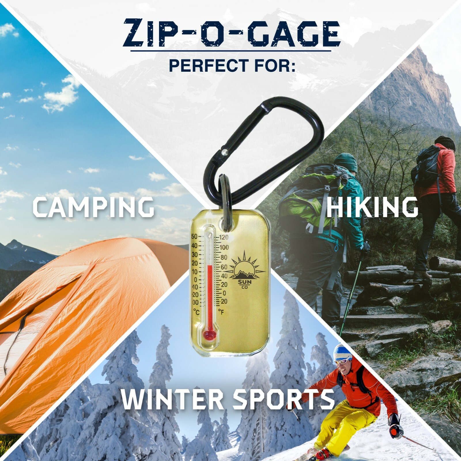 Sun Company Brass Zip-o-gage - Zipperpull Thermometer for Jacket, Parka ...