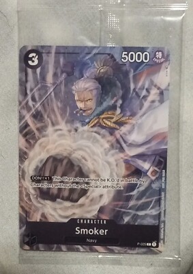 One Piece Card Game - Smoker P-025 Pre Release Paramount War OP2 Sealed ...