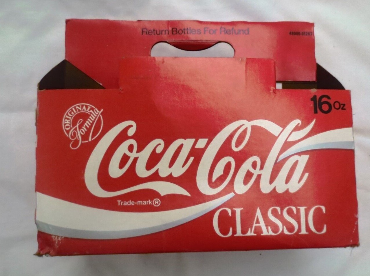 Coca-Cola Classic 8- Pack Carrier Carton 16 oz Returnable Bottles ...