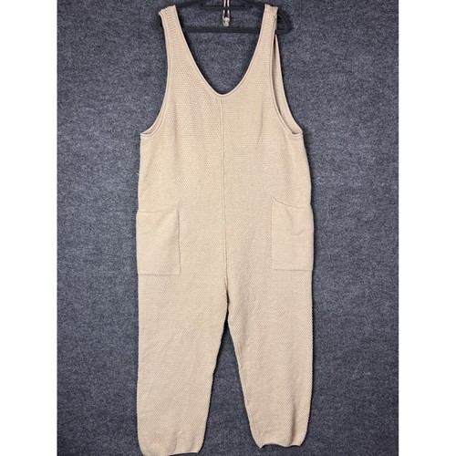 Free People Beach Hailee Jumper FP Beach Knit Jumpsuit Overalls Beige ...
