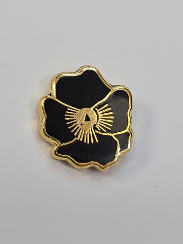 Kappa Alpha Theta Pledge Lapel Pin Black & Gold Colors Pansy Flower ...