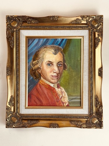 Vintage Signed Original Mozart Portrait Gold Frame 15”x13” | eBay
