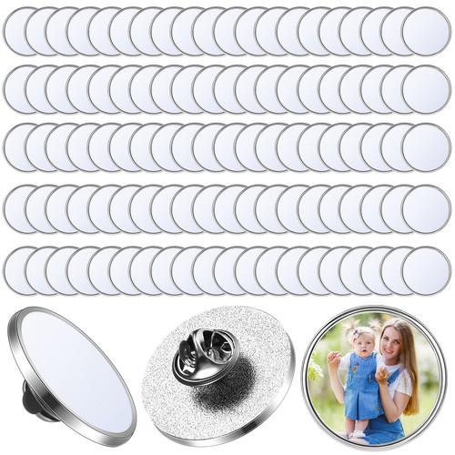 100 Pcs Sublimation Pins Buttons Bulk Round Sublimation Buttons Blanks ...