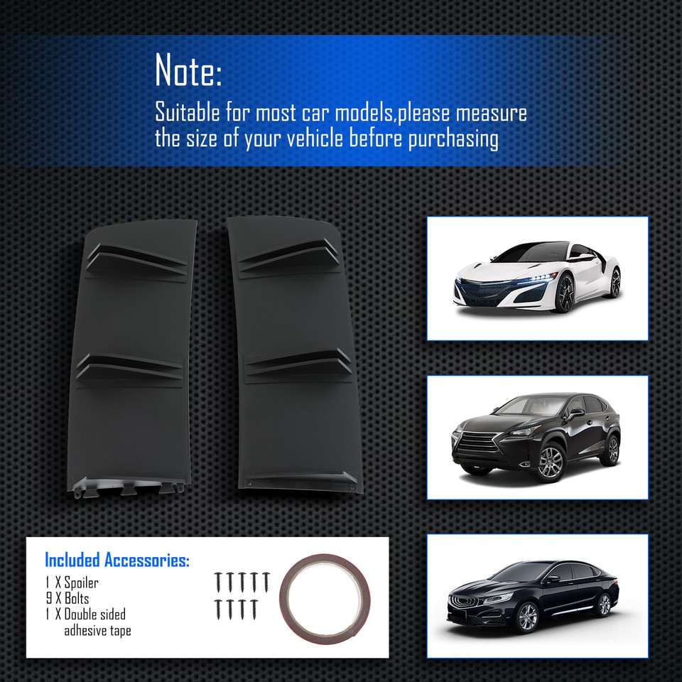 For Lincoln MKZ Rear Diffuser Bumper 10 Fins Shark Lip Splitter Spoiler ...