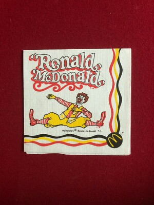 1967, McDonald's (Ronald McDonald), "Un-Used" Napkin (Scarce / Vintage ...