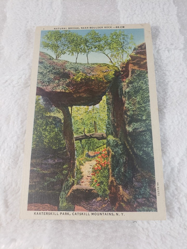 C 1947 Natural Bridge Boulder Rock Kaaterskill Park Catskill Mtns NY ...