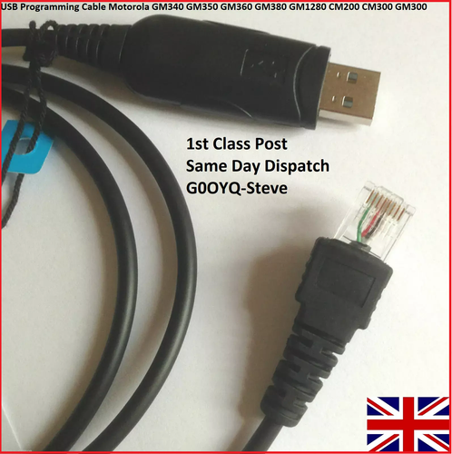 USB Programming Cable Motorola GM340 GM350 GM360 GM380 GM1280 CM200 ...