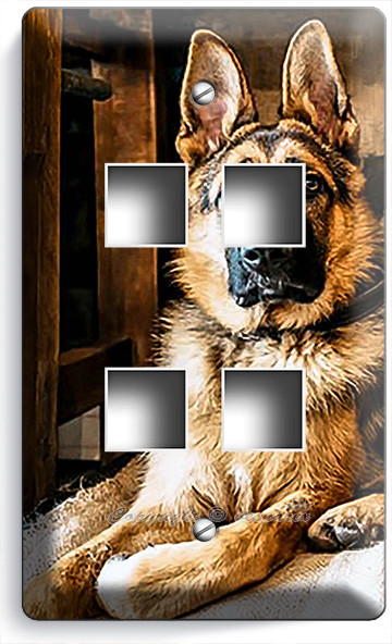 GORGEOUS ADULT GERMAN SHEPHERD DOG LIGHT SWITCH OUTLET WALL COVER NEW ...