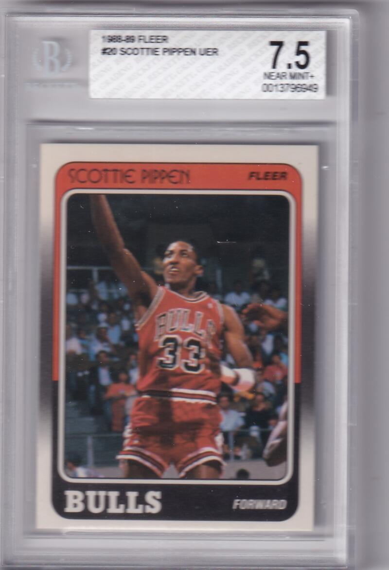1988-89 Fleer #20 Scottie Pippen Chicago Bulls PSA 7.5 NM-Plus RC ...