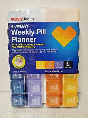 CVS 4-A-Day Weekly Pill Planner Multicolor | eBay