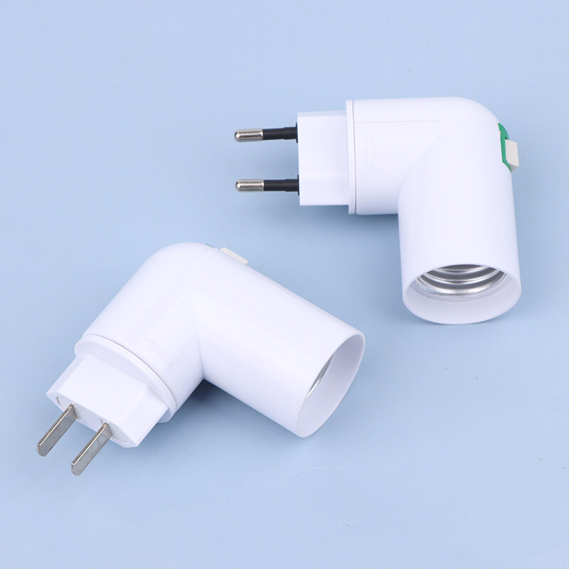 EU US Plug PP-E27 Base Socket Converter Splitter Lamp Holder With ...