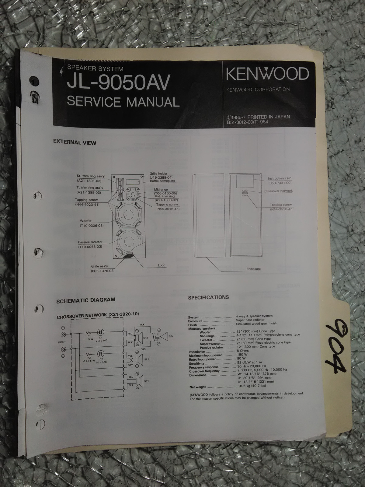 Kenwood JL-9050av service manual original repair book stereo speaker 2 ...