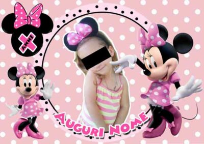 Cialda MINNIE FOTO CORNICE Decorazione Torta Ostia o Zucchero senza ...