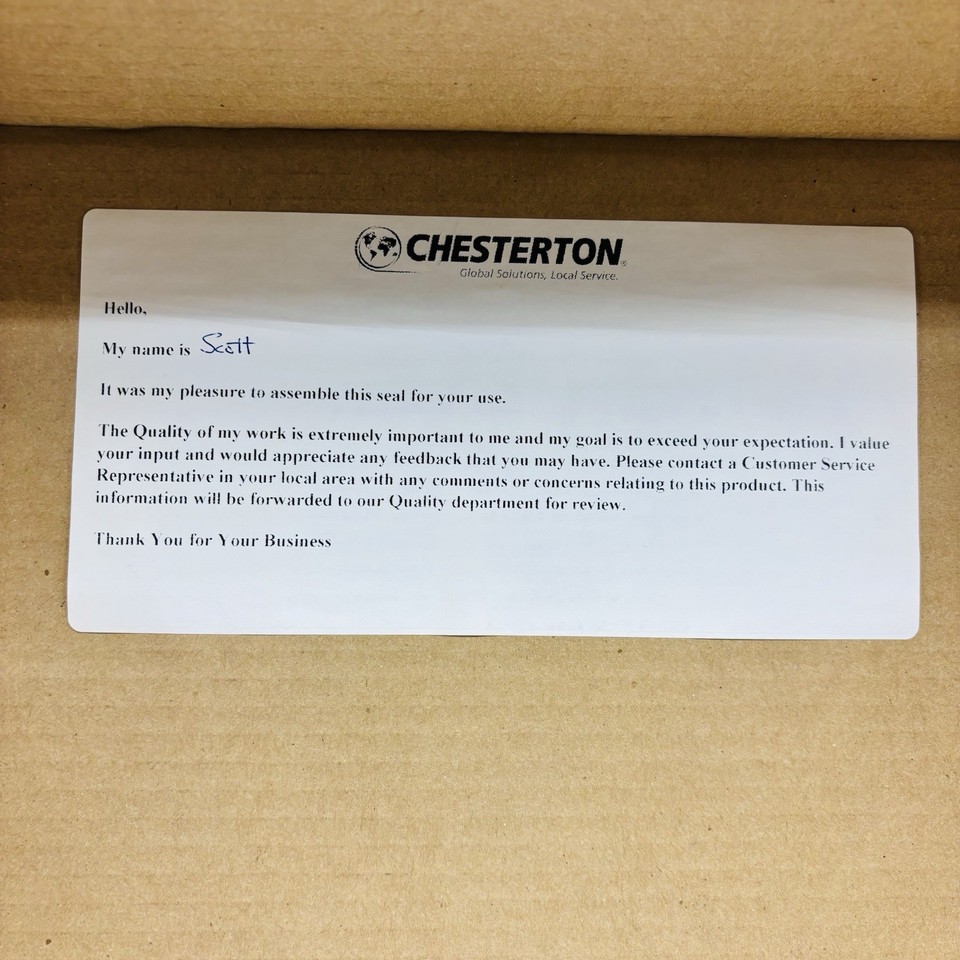 Chesterton 442 Split Seal Size 30 Shaft Size 3.750 Item #691718 316SS ...