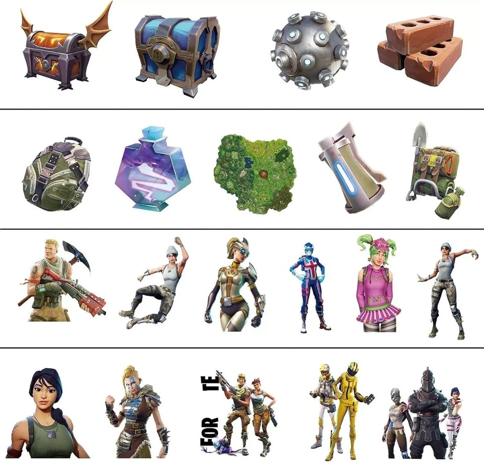 50-100 Pcs Fortnite PC Stickers, Phone Laptop Bottle Decal Pack - No ...