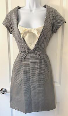 vintage 1950s / 50s secretary style handmade front insert shift dress ...