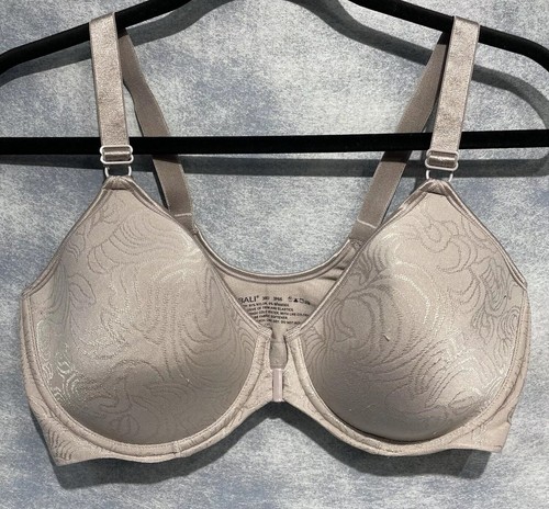 Bali Comfort Revolution Full-Figure Front-Closure Shaping Bra 38D Gray ...