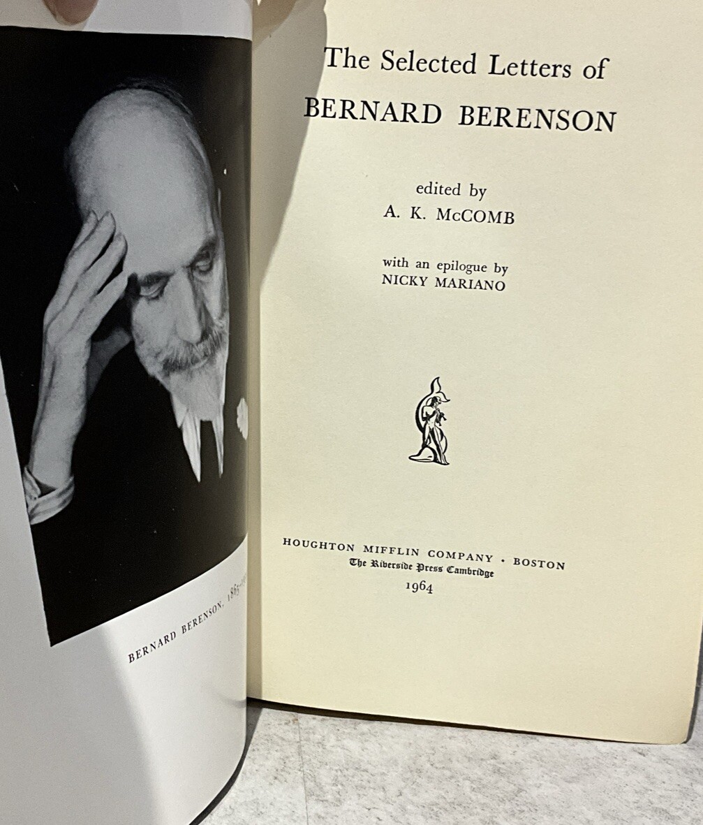 The Selected Letters of Bernard Berenson 1964 Hardcover DJ 1st Edition ...