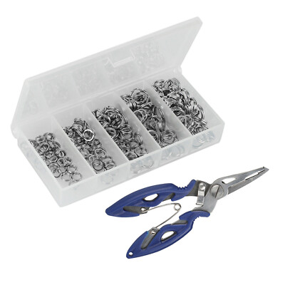 200Pcs Assorted Stainless Steel Lures Baits Hook Connector Fishing Split Rings | eBay