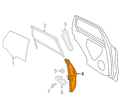 PORSCHE MACAN 95B Rear Right Door Window Glass Regulator 95B839462B NEW ...