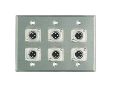 3 Gang Wall Plate Audio Patch Panel 6 Male XLR | eBay