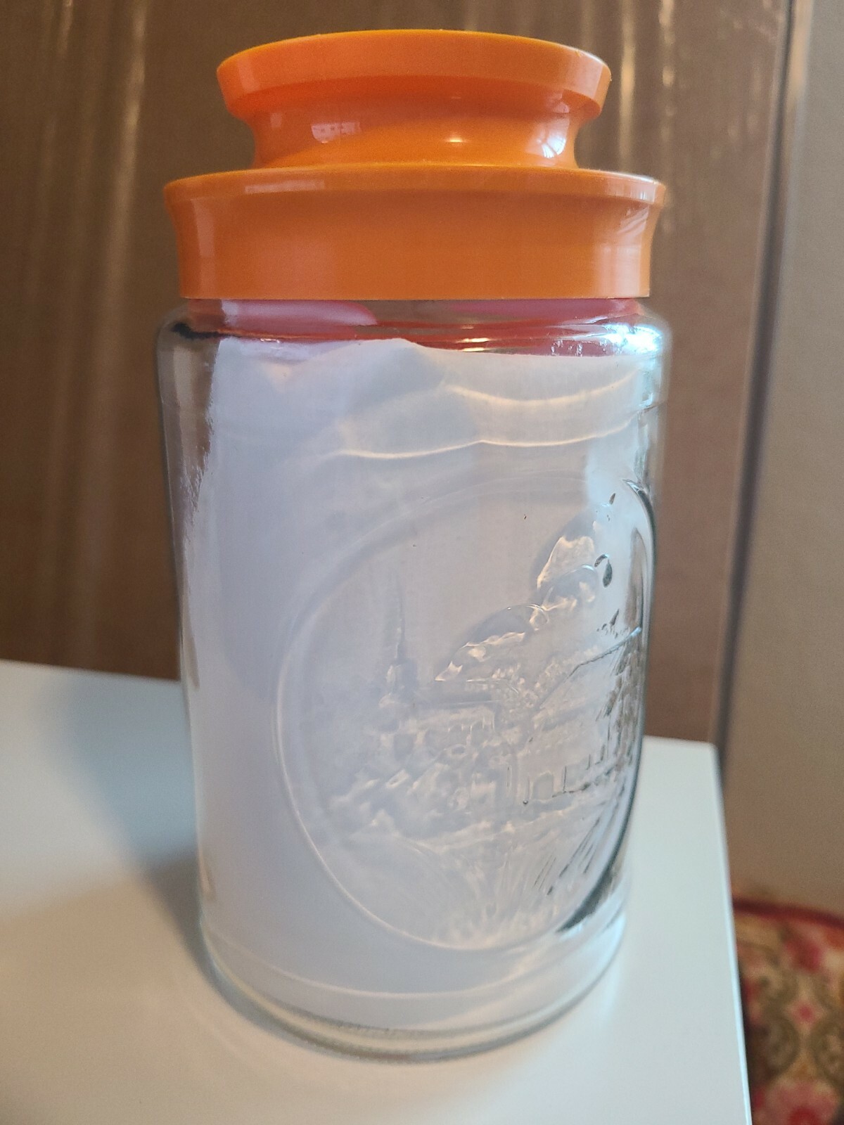 Vintage 1970s Anchor Hocking Glass Tang Jar With Church Orange Lid | eBay