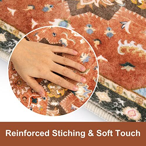 Vintage Persian Bathroom Runner Rugs With Rubber Backing 18"x47 ...