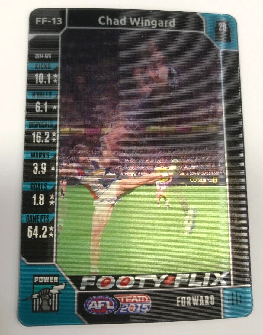 2015 AFL TEAMCOACH TRADING CARD FOOTY FLIX 3-D CARD FF13 CHAD WINGARD ...