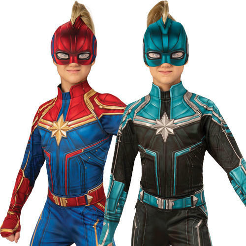 Captain Marvel Girls Fancy Dress Hero Kree Suit Kid Superhero Comic ...
