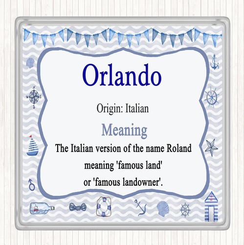 Orlando Name Meaning Drinks Mat Coaster Nautical | eBay