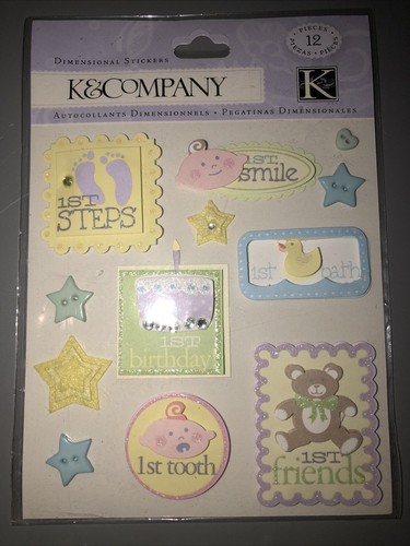 Baby First Steps Tooth Stickers K & Company Scrapbooking Cards Journal ...