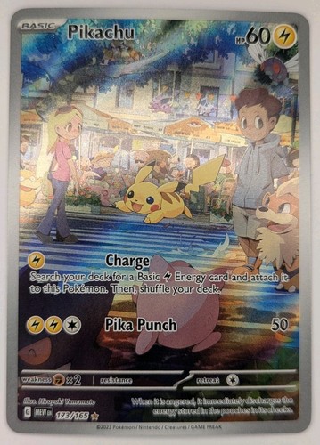 Pikachu 173/165 Pokémon TCG Scarlet & Violet 151 Illustration Rare NM ...