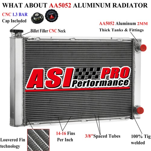 ASI 3 Row Aluminum Radiator For Chevy SBC 350 Double Pass 31" x 19" | eBay