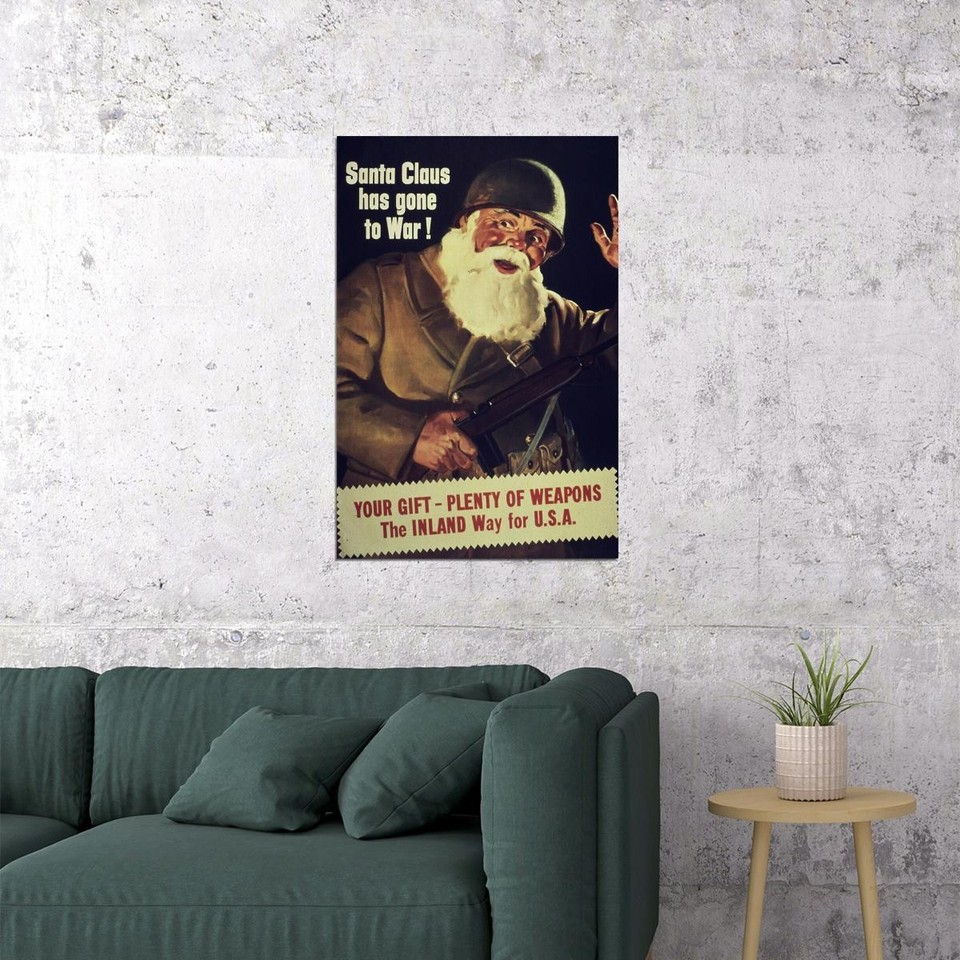 365196 Santa Claus Has Gone To War Vintage World War II Art Print ...