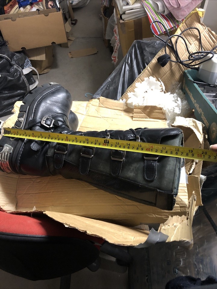 New Rock Leather Spike Gothic Boots Size 46 UK11 Knee High Great ...