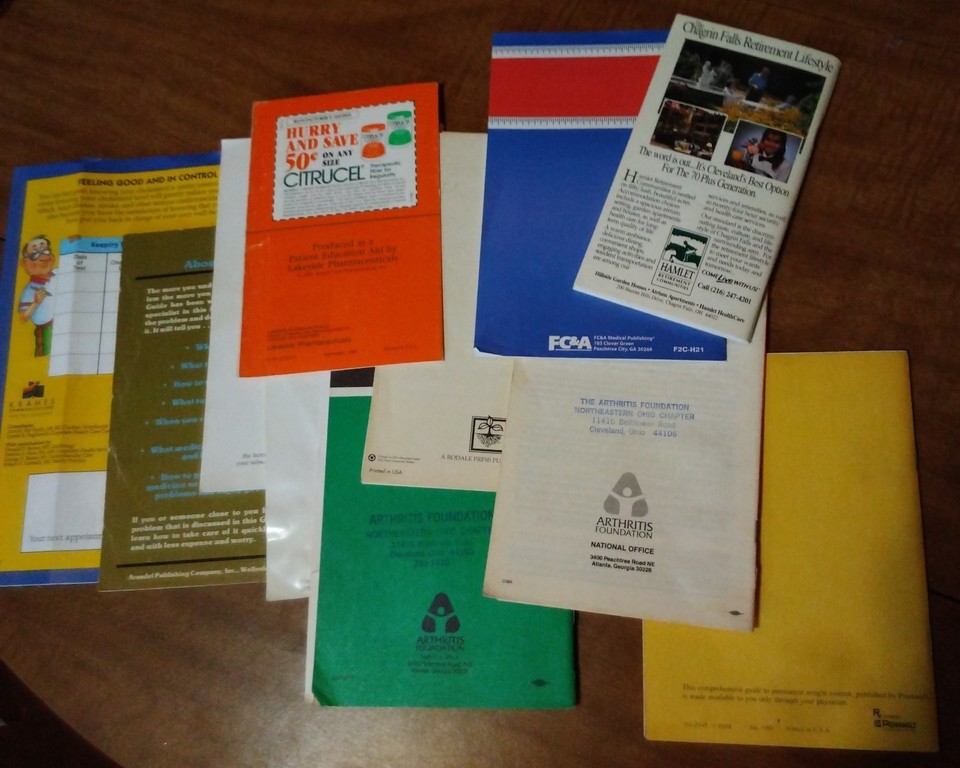 11 Vtg Health Medical Pamphlet Booklet LOT Advice 70s 80s 90s Diet ...
