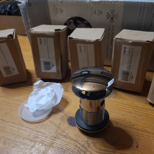 Basin Sink Waste Slotted Pop Up Click Clack Sprung Plug with Overflow ...