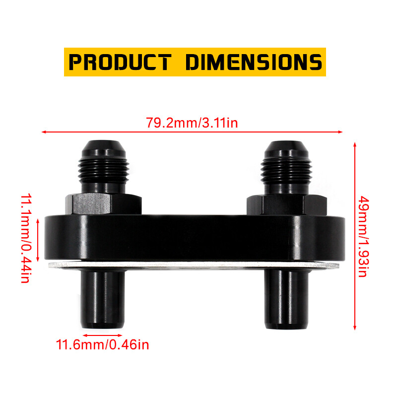 Transmission Cooler Line Adapter Plate with 6AN Fittings Seal 6L80E ...