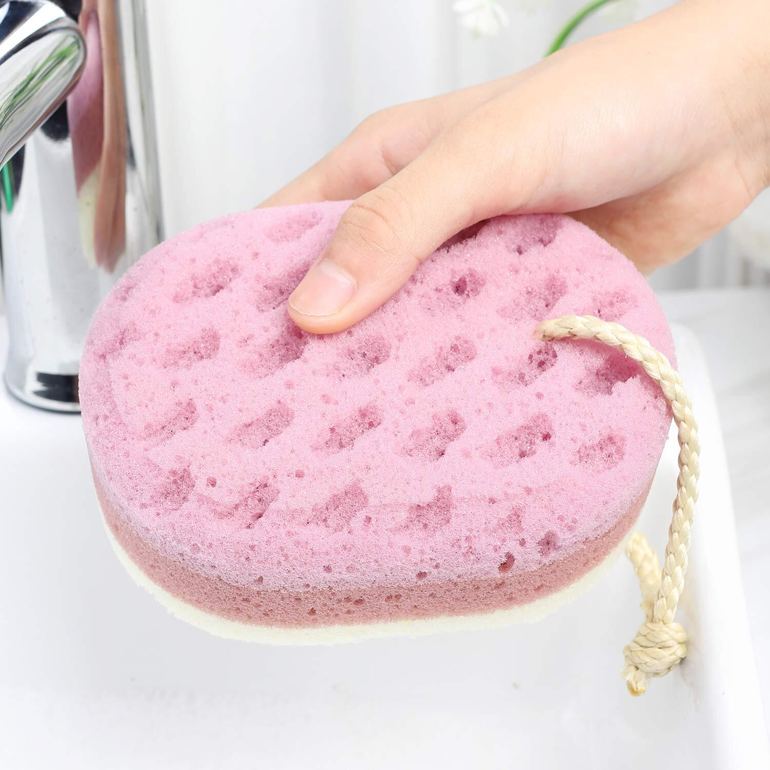 KECUCO 3 Pcs Bath Sponge for Women Men Adults Kids. Sponge Loofah Body ...