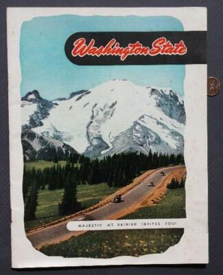 1940s WWII Era State of Washington Invites You Tourist Guide Booklet ...