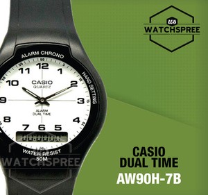 Casio Analog Digital Dual Time Watch AW90H-7B | eBay