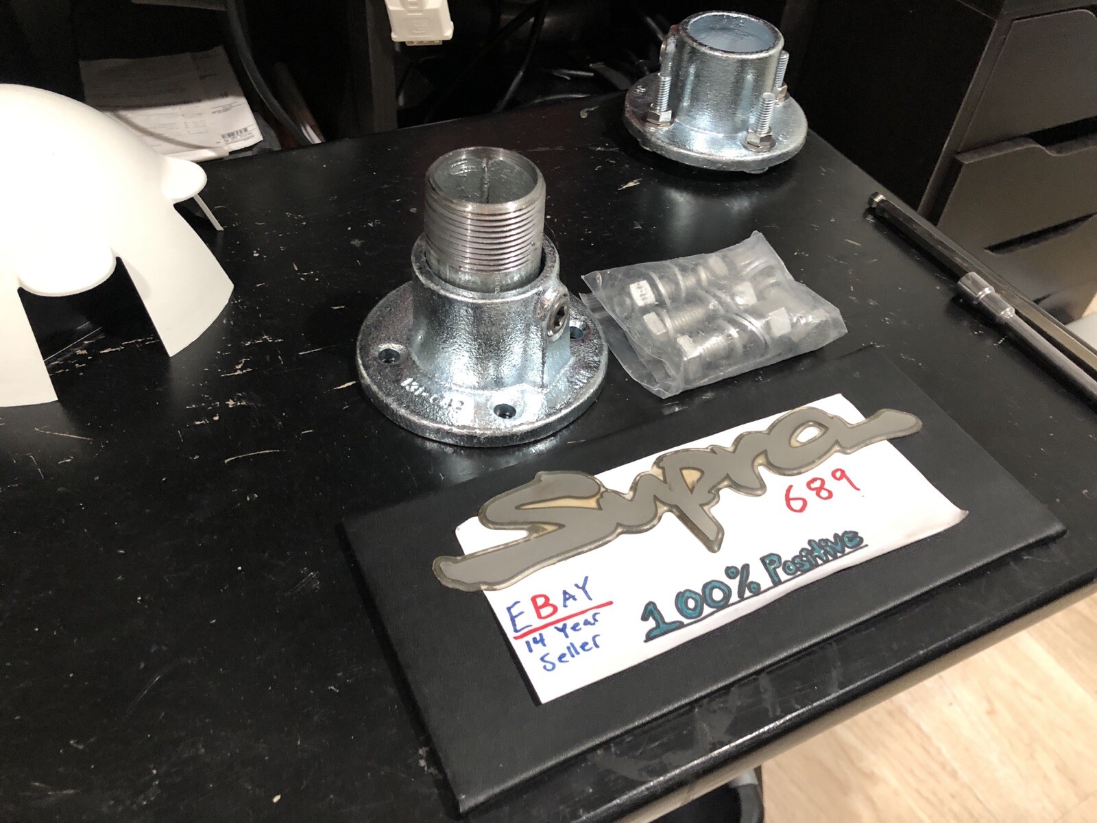 1-1/4" Wind Turbine flange to threaded pipe adapter kit new with ...