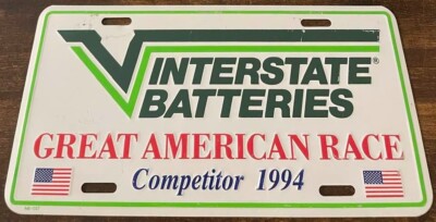 Interstate Batteries Booster License Plate Great American Race ...